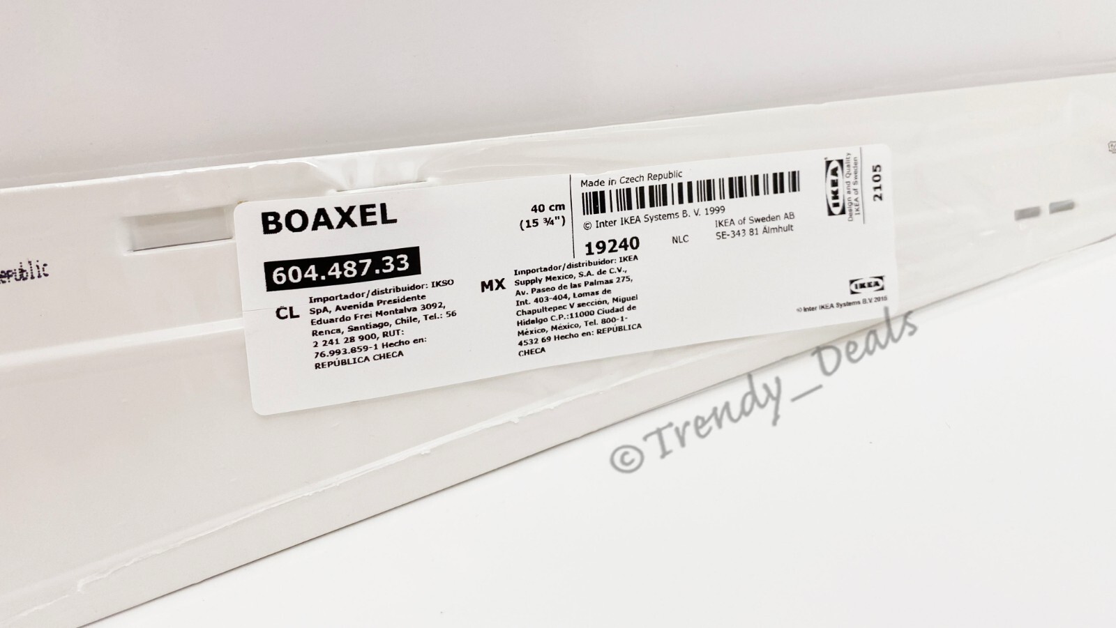 SET of 10 - Ikea BOAXEL Bracket for Shelf, Steel, White 15 ¾" 604.487. ...