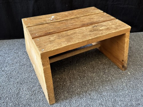 Vintage Handmade Rustic Wooden Foot Stool / Step Stool 11.75”x10.75x6.5 ...