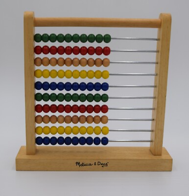 Melissa & Doug Classic Abacus Wooden Counting Educational Toy with 100 ...