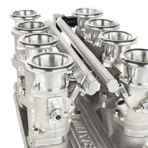 Chevy SBC 350 Downdraft EFI Stack Intake Manifold System Complete Satin ...