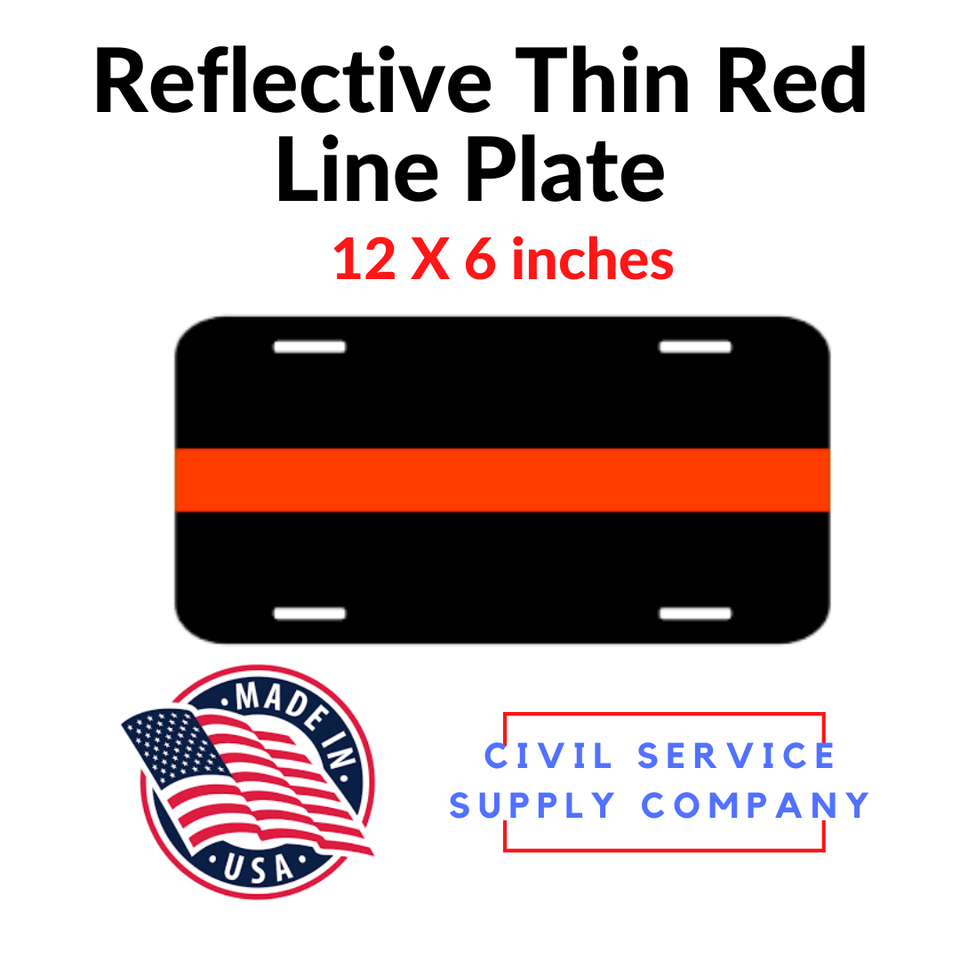 Custom Reflective Firefighter Thin Red Line License Plate | eBay