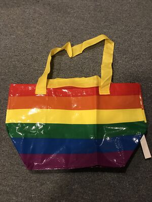 IKEA STORSTOMMA Rainbow Shopping Bag Tote Limited Edition Lunch Pride ...