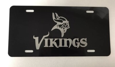 Minnesota Vikings Logo Car Tag Diamond Etch on Aluminum License Plate ...