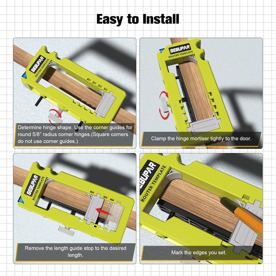 Door Hinge Jig, Door Hinge Mortiser, Router Template Fits for Door ...