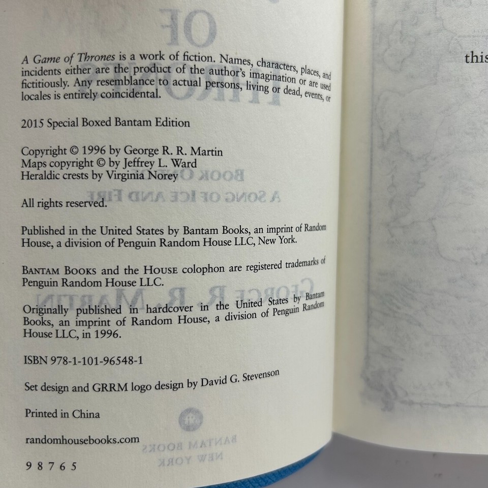 Game of Thrones Leather Bound Bantam 2015 GRRM Special Edition Book | eBay