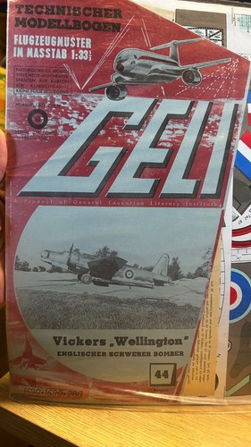 GELI Technischer Modellbogen, Vickers Wellington, Model 44 (1490 x 1690 x 280) | eBay