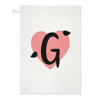 Lettre G Cœur Alphabet Serviette À Thé - Saint-Valentin Amour Petite ...