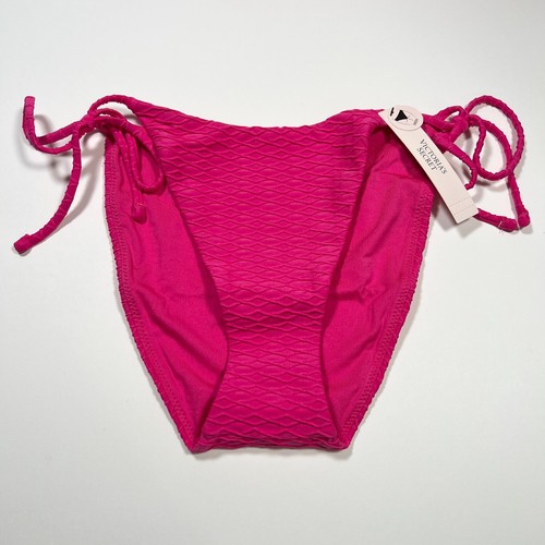 Victoria Secret Large L Side Tie CHEEKY Bikini Bottom Textured Pink | eBay