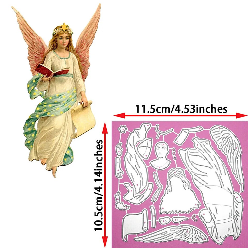 Religious Flying Holy Angel Metal Cutting Dies Scrapbook Card Craft 2 ...