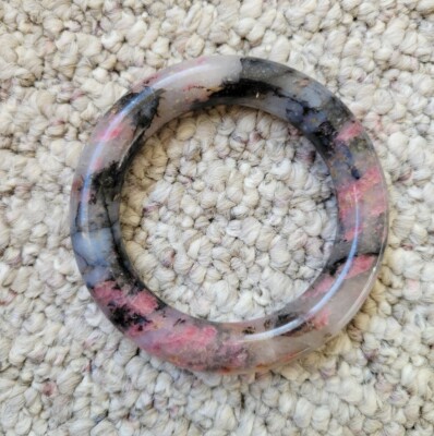 Natural Rhodonite Bangle Inner Diameter 56mm Pink Gray | eBay