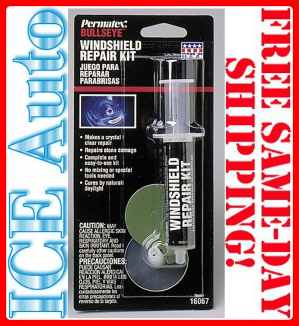 Permatex 16067 Bullseye Windshield Repair Kit .025fl Oz Syringe for ...