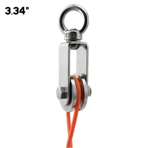 2PCS 304 Stainless Steel M6 Lifting Pulley Swivel Spring Snap Roller ...