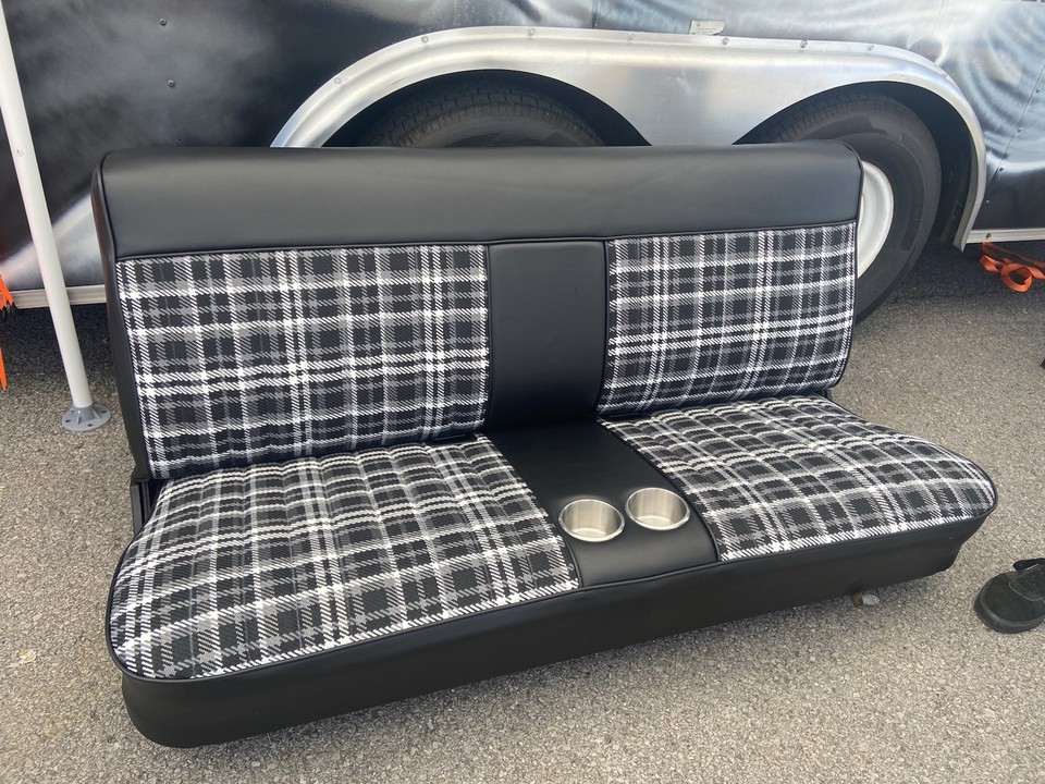 1973-1987 C10 Chevy truck Plaid seat cover, Select Burgundy, Brown Or ...