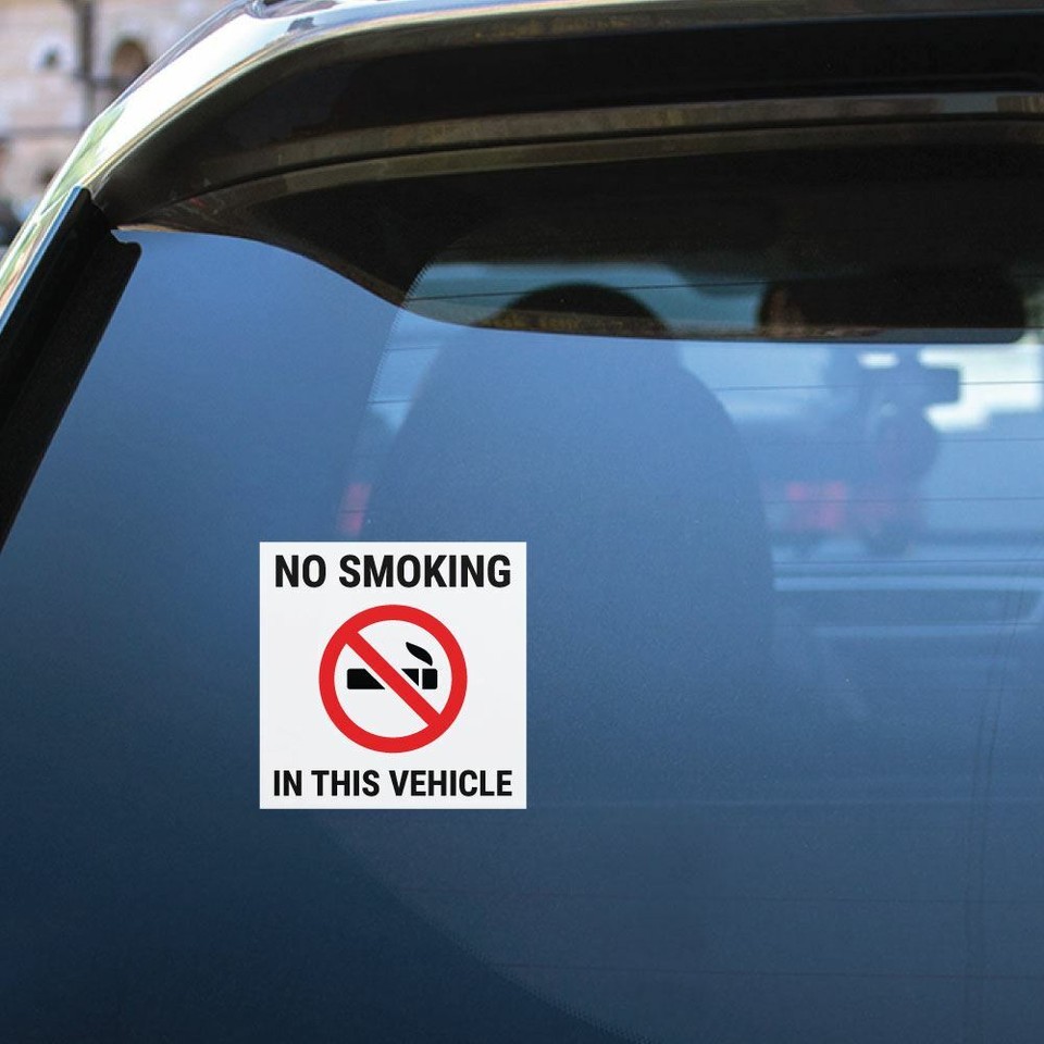 No Smoking In The Vehicle Sticker Decal Window Sign Graphic Bin Car ...