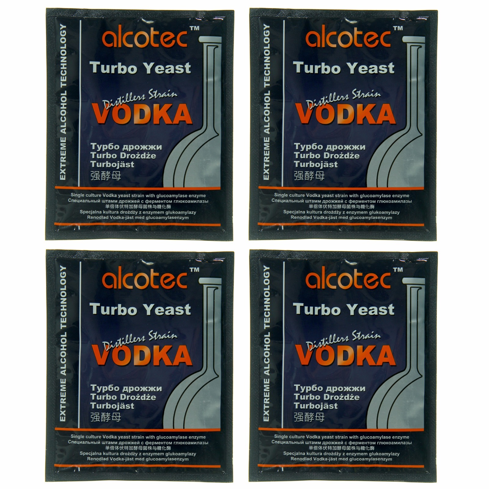 Alcotec Vodka Turbo Yeast (Pack of 4) Clean Fermenting Moonshine Alcohol Yeast | eBay