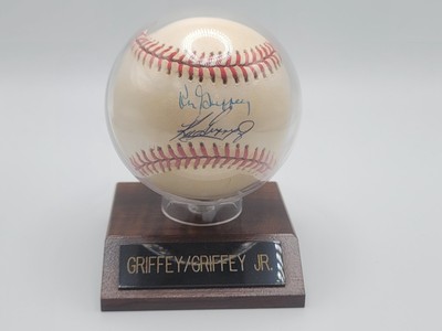 KEN GRIFFEY JR and SR Autographed Baseball The Score Board Ken Goldin ...
