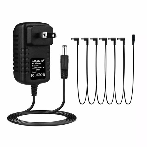 US 9V DC 1A Guitar Effect Pedal Power Supply Adapter 6 way Daisy Chain ...