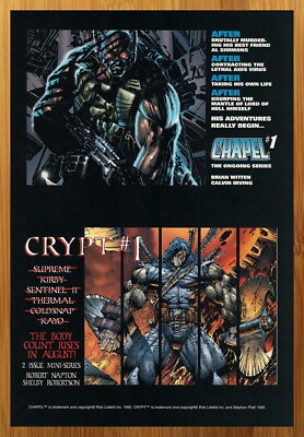 1995 Chapel/Crypt Comics Print Ad/Poster Spawn Youngblood Prophet ...