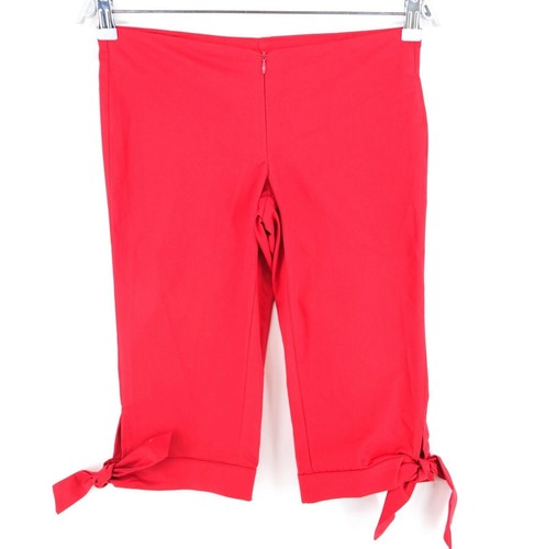 ROSSO DI SERA Red Regular Straight Fit Capri Trousers Size EUR 44 | eBay