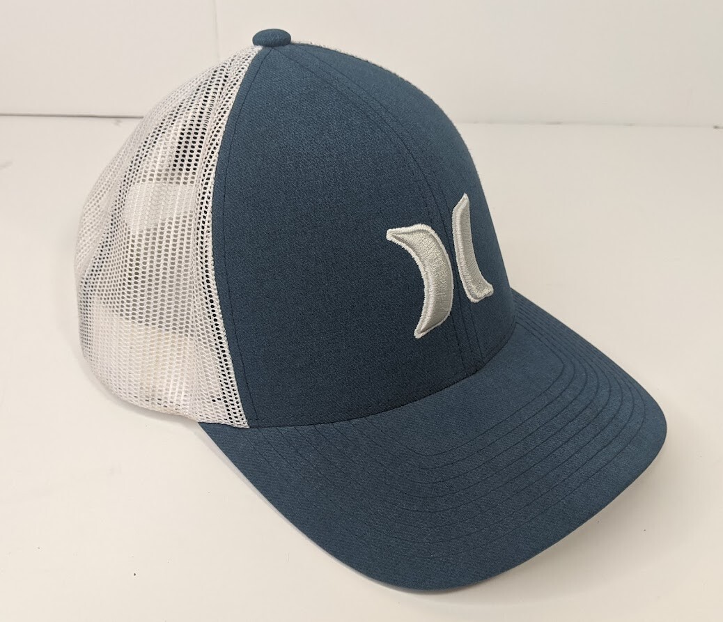 Hurley Snapback Hat Blue White Trucker Mesh Cap | eBay