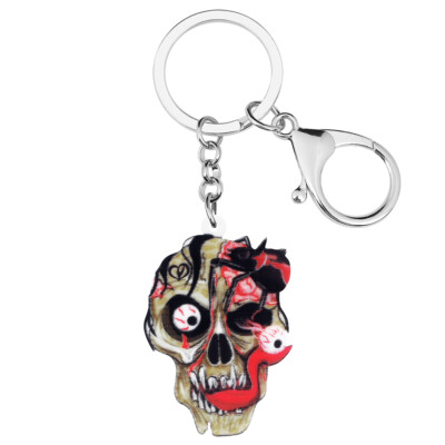 Halloween Acrylic Horror Skull Keychains Car Key Ring Party Gift ...