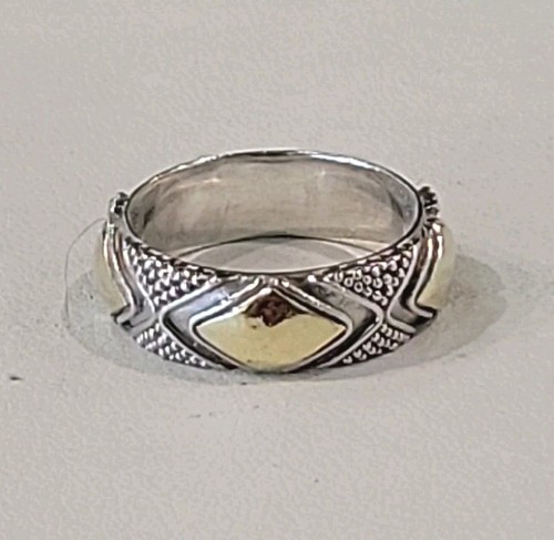 Vintage BA Suarti Sterling Silver 18k Gold Ring Size 7 Band | eBay