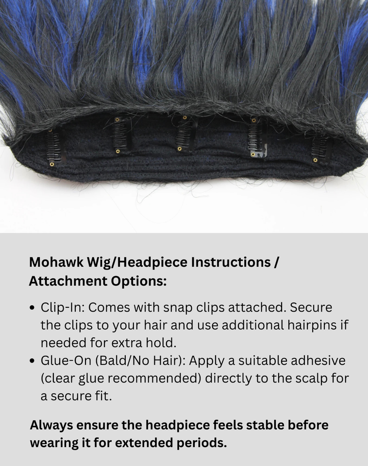 White Mohawk Headpiece - Mohican Hairpiece for Cyber Punk Goth & Alt ...