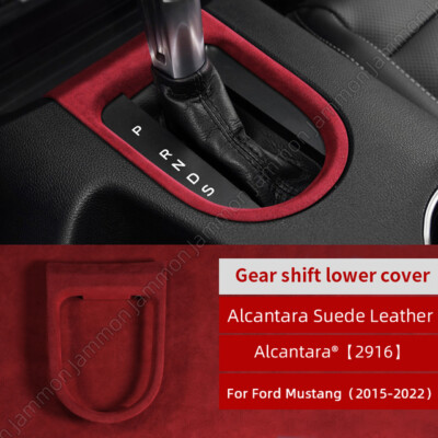 Wine Red Alcantara Interior Gear Shift Panel Cover Trim for 2015-22 ...