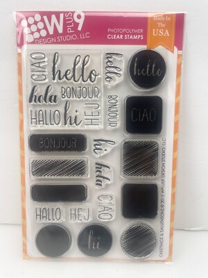 Wplus9 Design Studio Greetings & Salutations Stamp & Die Set | eBay
