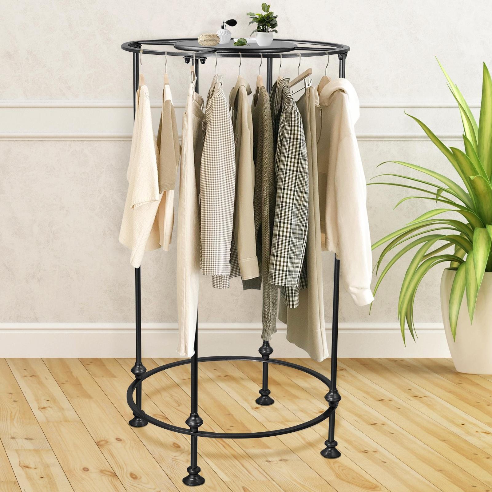 Freestanding Round Garment Display Retail Rack Clothes Store Display ...