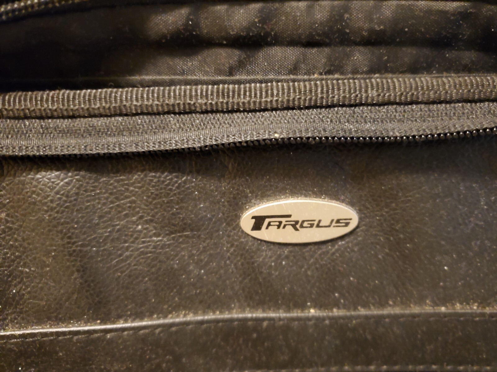 Targus Black Leather Shoulder Strap Briefcase Laptop Bag Business ...
