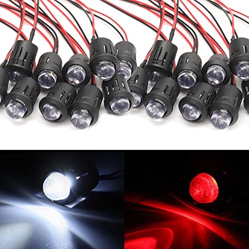 20Pack 10x White + 10x Red 12V RC Car LED Light Emitting Diodes ...