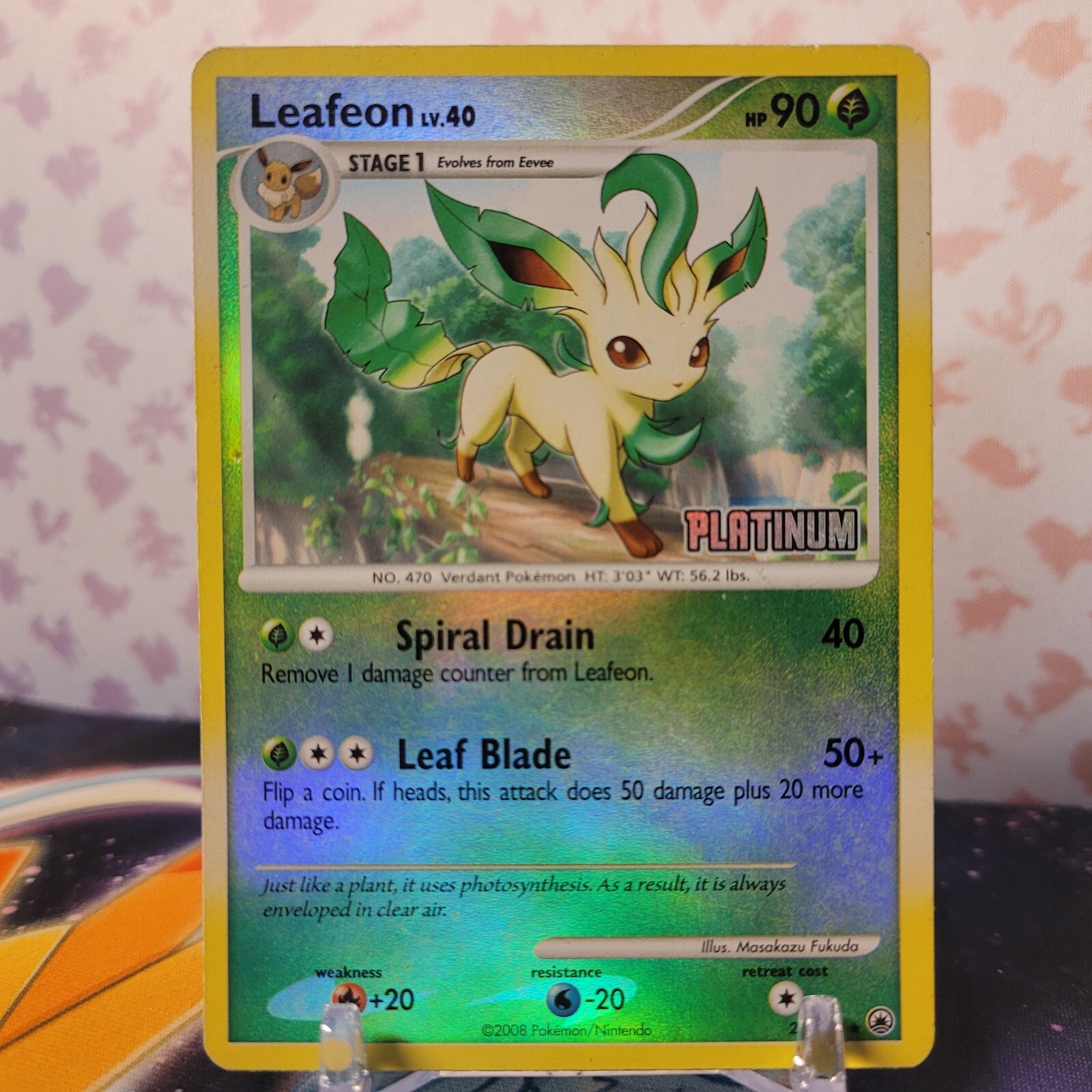 POKEMON CARD - Leafeon 24/100 REVERSE FOIL PLATINUM STAMPED - HP/MP | eBay