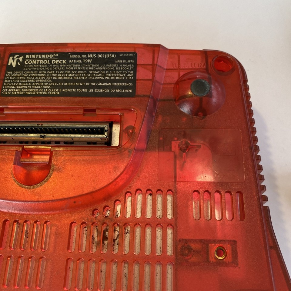 Nintendo 64 N64 Watermelon Red Console US OEM Controller And Cords NUS ...