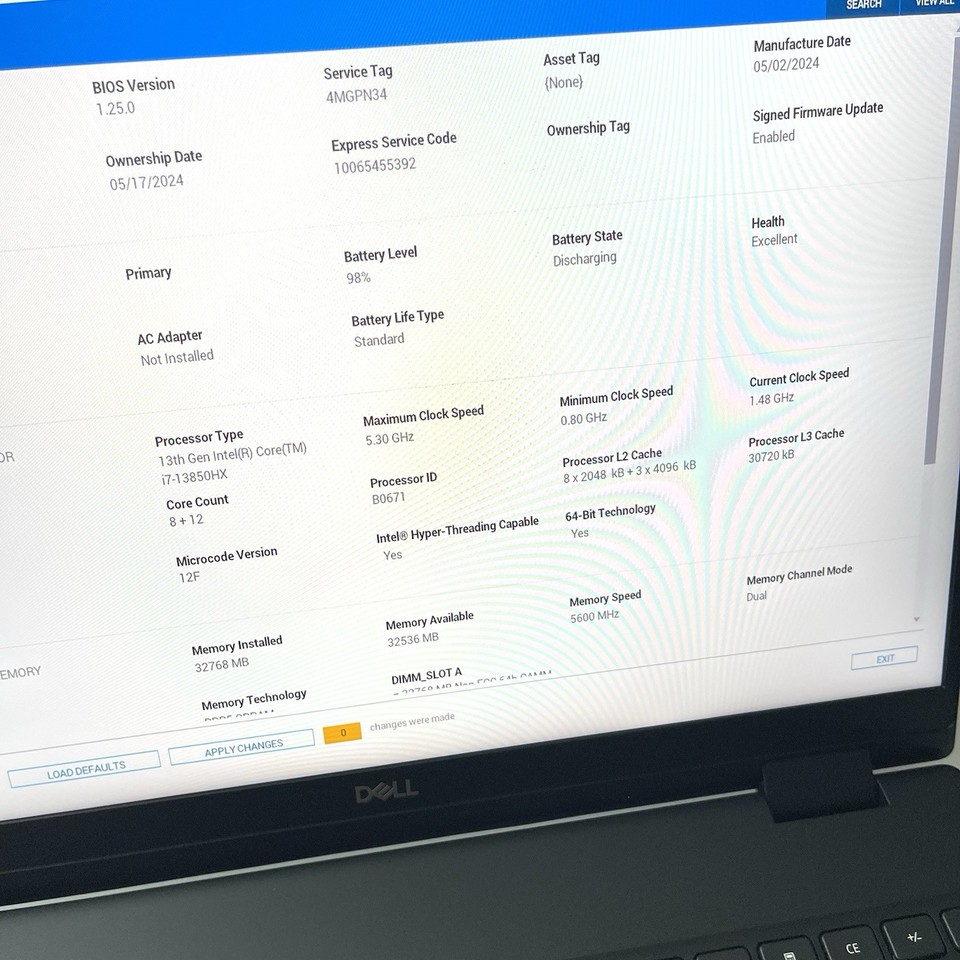 Dell Precision 7680 i7 13850HX 32GB 1TB SSD NVIDIA RTX A2000 16"FHD+ ...