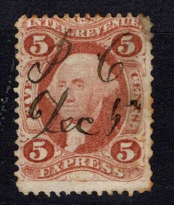 US Revenue Stamp Scott #R25c, 5c Express Used Pen Cancel 1862-71 | eBay