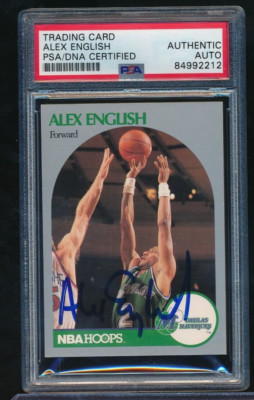 1990-91 NBA Hoops Alex English #407 signed auto autograph PSA/DNA most ...