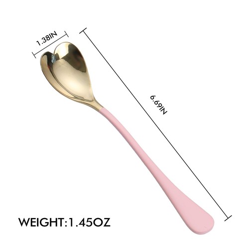 Dessert Spoons Heart Shaped Spoons 18/10 Stainless Steel Spoon Set 6.7 ...