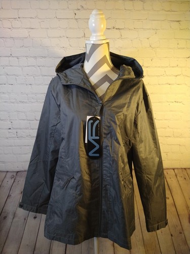 NWT women's MACK RUSSO gray windbreaker style jacket / LINED - SIZE ...