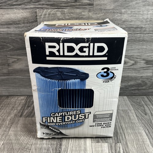 Ridgid VF5000 3 Layer Fine Dust Pleated Wet/Dry Vac Filter For 5-16 Gal ...