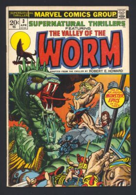 Supernatural Thrillers #3 VGF 1973 Marvel Valley of the Worm Comic Book ...