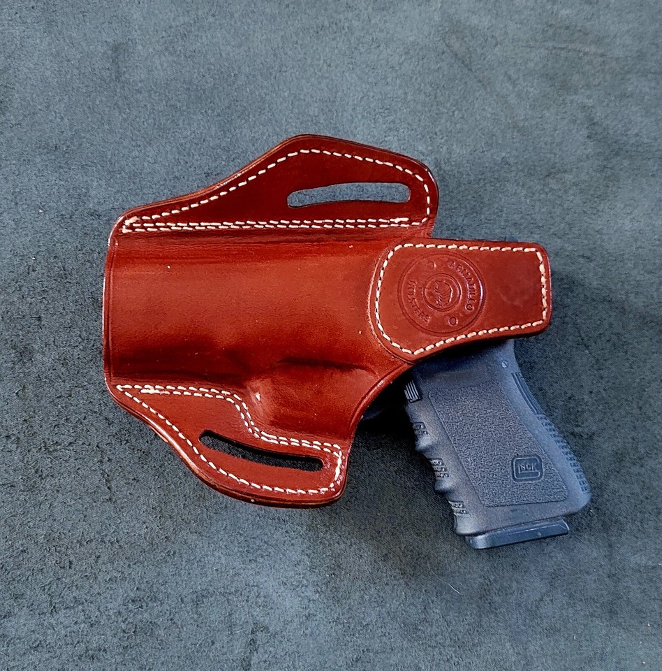 Armadillo Holsters Tan Leather Butterfly Belt Holster for Glock 19 (G6 ...