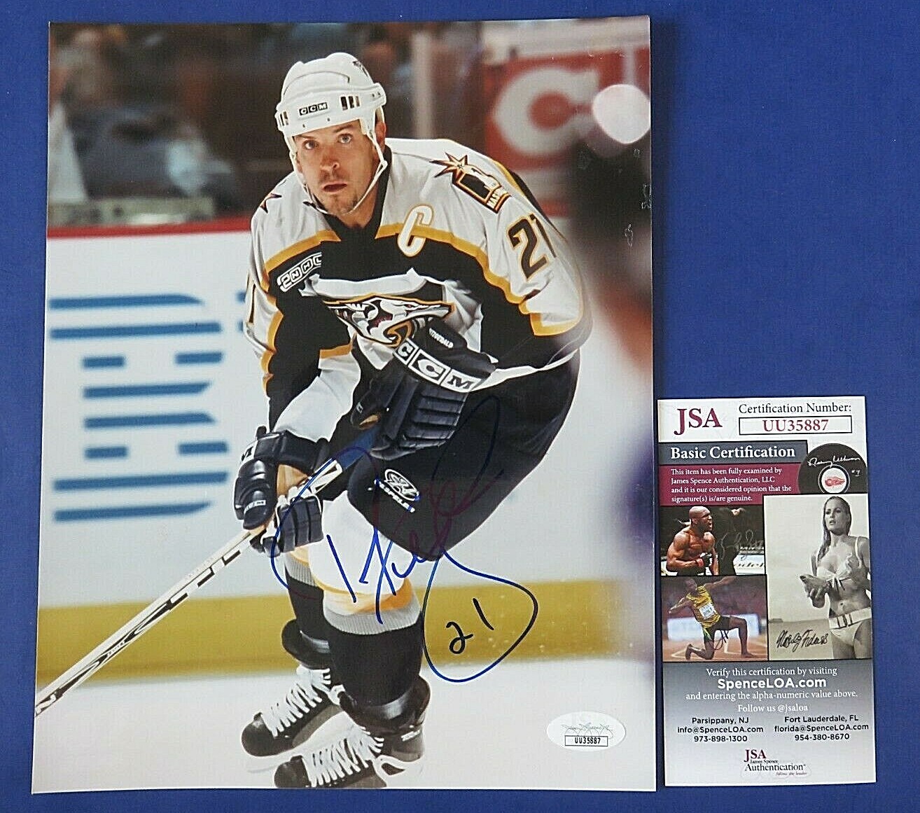 Tom Fitzgerald SIGNED 8x10 PHOTO ~ NHL Hockey Autograph ~ JSA UU35887 ...