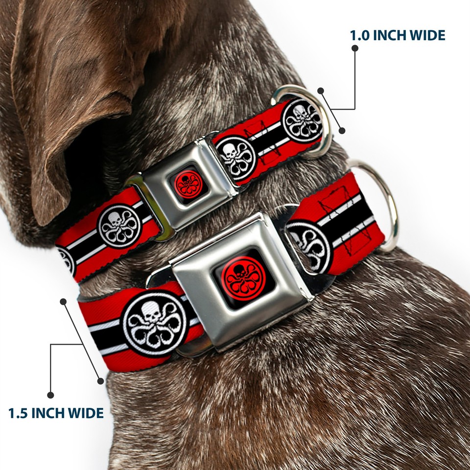 MARVEL AVENGERS Dog Collar MCAS-HYDRA Logo Full Color Black/Red HYDRA ...