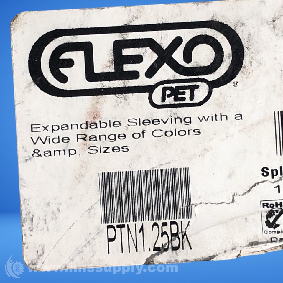 Techflex PTN1.25BK Expandable Braided Cable Sleeving 50' Spool 0075 ...