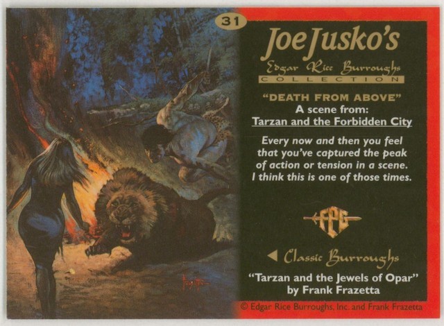 Joe Jusko SIGNED Tarzan Art FPG Trading Card ~ Edgar Rice Burroughs ...