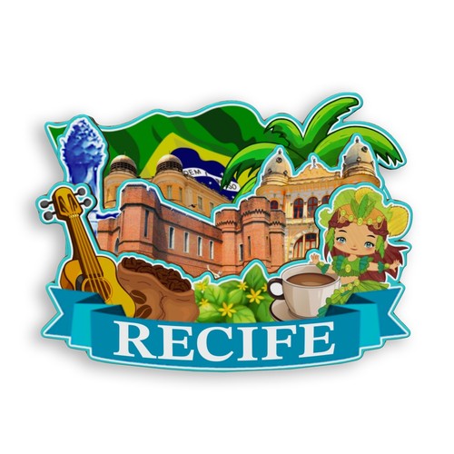 Recife Brazil Refrigerator magnet 3D travel souvenirs wood craft gifts ...