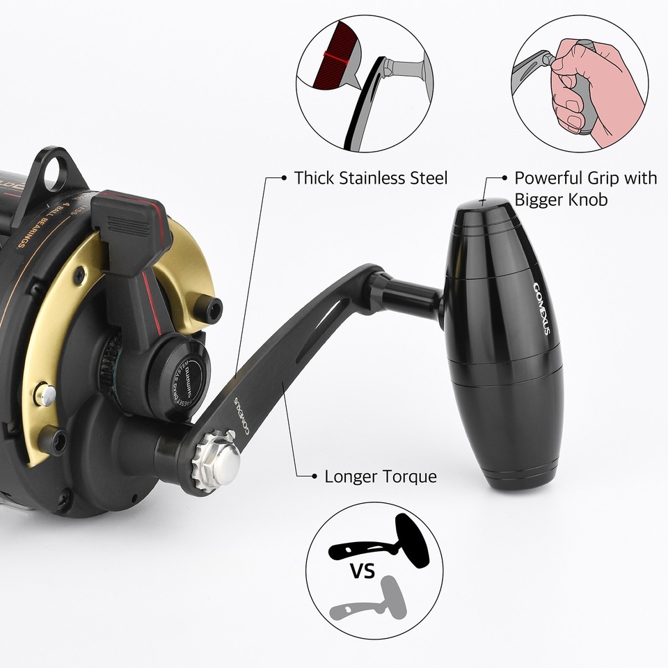 GOMEXUS Power Handle for Shimano TLD 20 25 Conventional Reel (Not for 2 ...