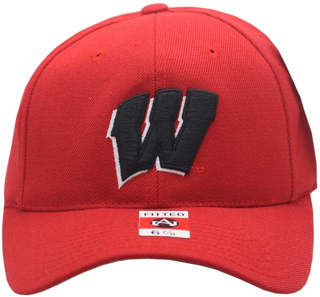 Wisconsin Badgers Fitted Hat Black W Logo | eBay