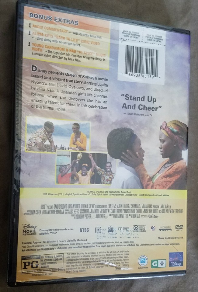 Queen Of Katwe (DVD,Disney, 2017) David Oyelowo & Lupita Nyong'o ...